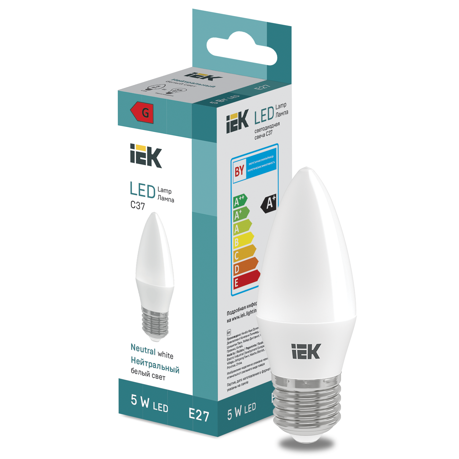 LED Candle C37 400lm 4000K E27, IEK LL-I-C37-5-230-40-E27 (10 шт.)