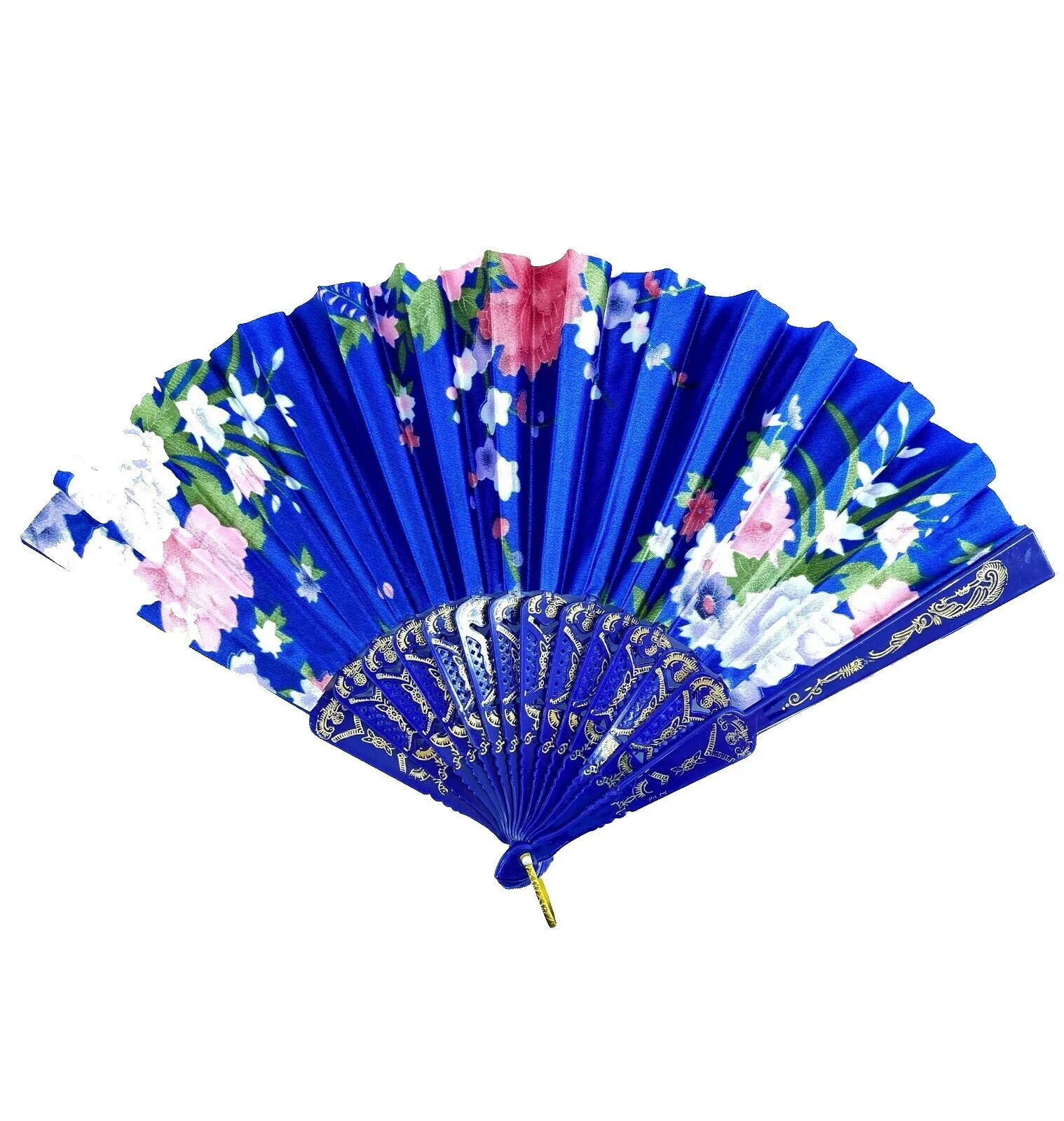 Веер, ручной, складная модель, текстиль, пластик, фиолетовый, 23х2 см