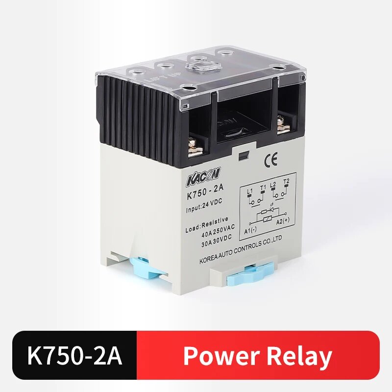 Небольшое силовое реле ENMG, 50 А, сильноточный модуль K750-2A, 24 В постоянного тока, 2НО, крепление на DIN-рейку, высокий ток постоянного тока