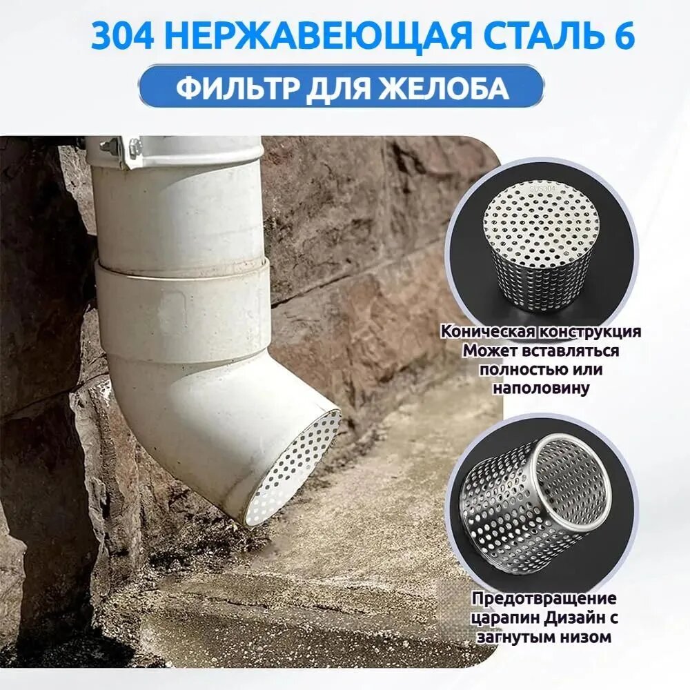 Фильтр Для Водосточных Труб С Противозасорным Эффектом, Серебристый