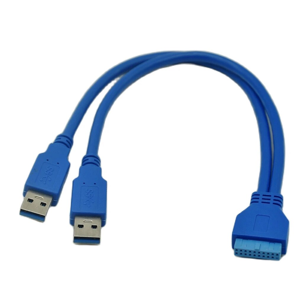 QinMSY USB 3.0 Y-кабель адаптер 2 портов 25см/50см 50cm, 20pFemale-2xUSB Male