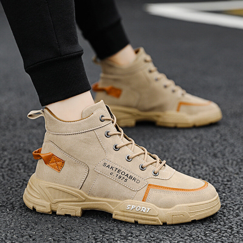 LUO Обувь мужская Осенняя для больших размеров Мартенские ботинки джинсовая/E007 Khaki