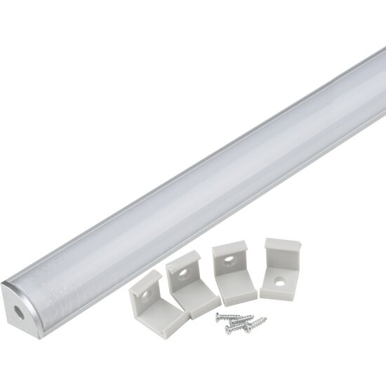 Угловой алюминиевый профиль Uniel K06 SILVER/FROZEN 200 POLYBAG с матовым рассеивателем