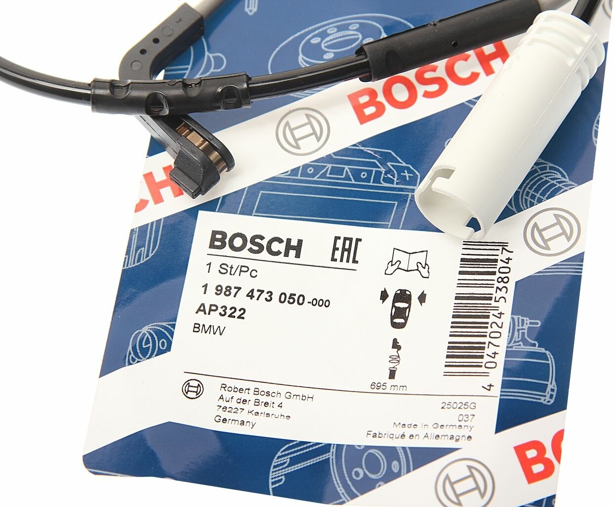 Датчик износа тормозных колодок, для БМВ 1, Ван, 3, Ван, 4 арт 1987473050 BOSCH