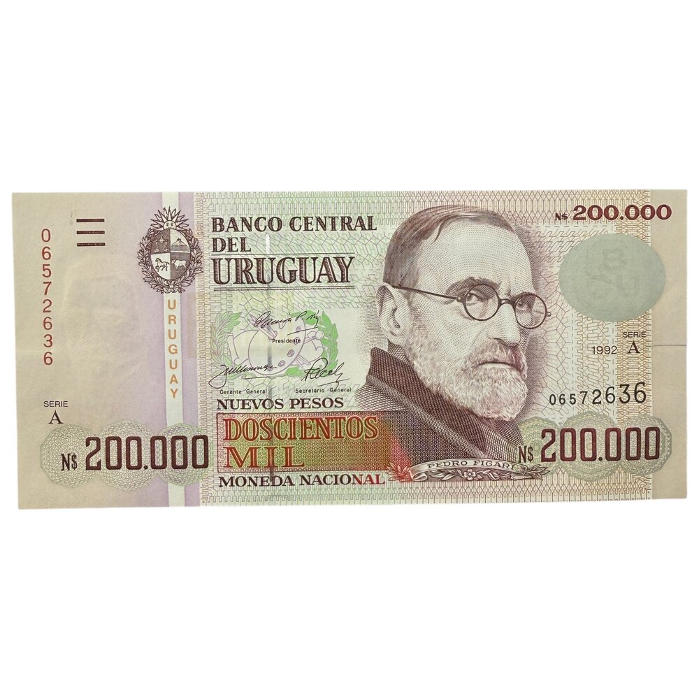 Уругвай 200000 песо 1992 г. (Серия A)