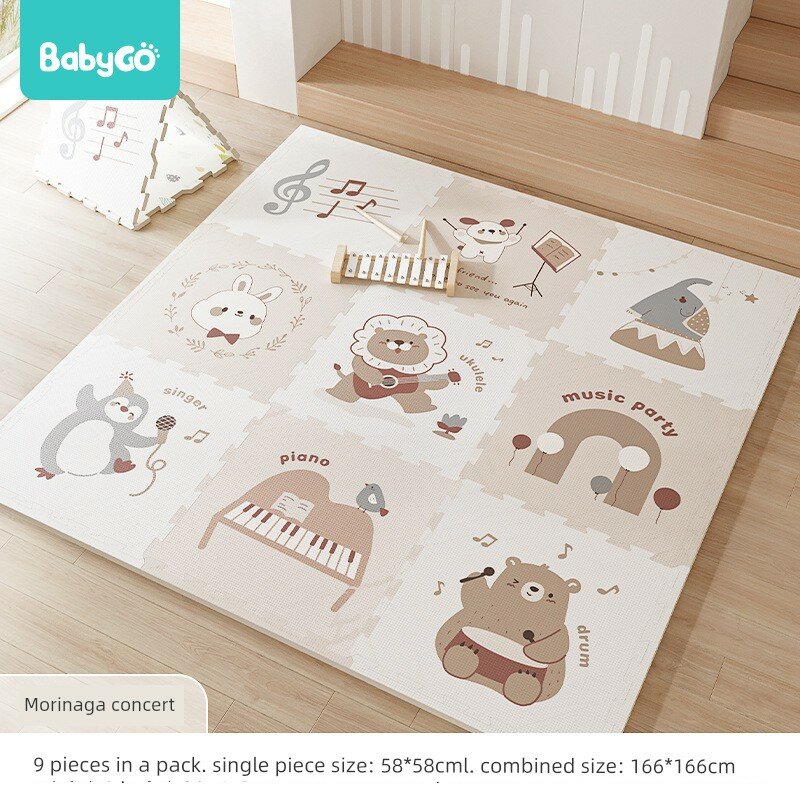 BabyGo интерликирующие пенополиуретановые коврики для малышей - тема музыкального фестиваля, 9 штук, толщина 2,5 см,