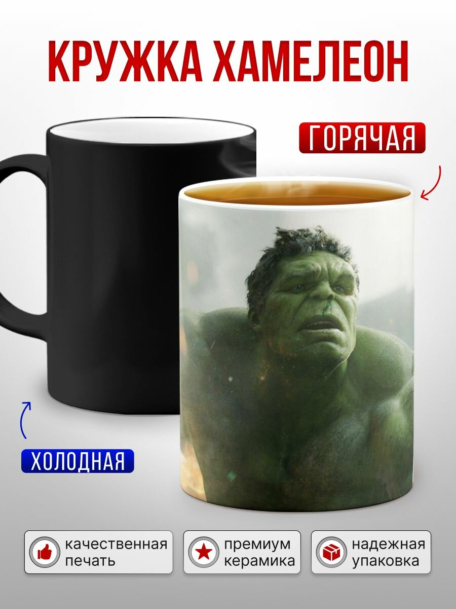 Кружка хамелеон Халк, 330 мл, 1 шт.