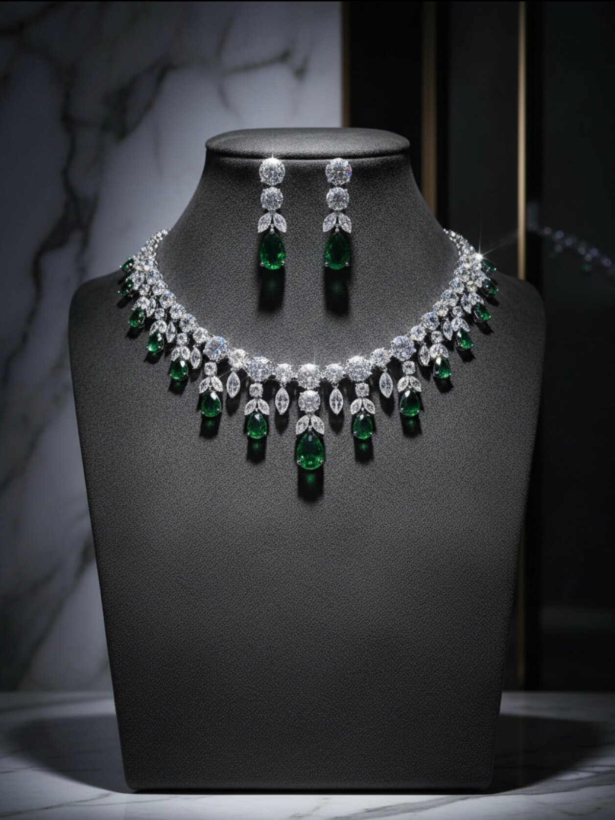 Комплект бижутерии, кристаллы Swarovski, циркон, фианит