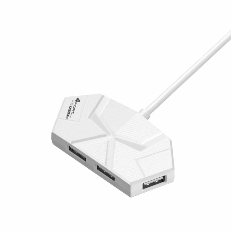 (1 шт.) Разветвитель с внешним питанием 1 на несколько - белый 0.6m - 4 USB