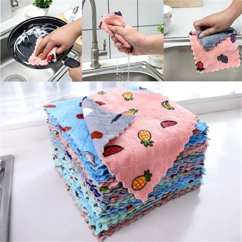 Салфетки для уборки, Четыре цвета на выбор, 25x25 см, 10 шт.