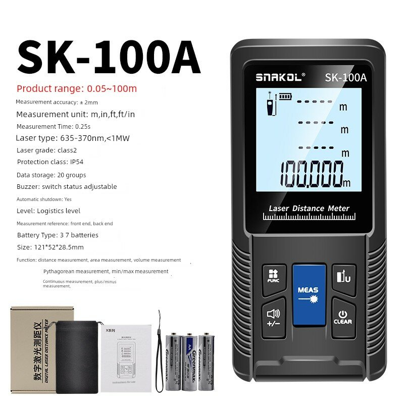 Лазерный измеритель расстояния SK-100A, инструмент с точностью 100 м для домашних проектов и измерений