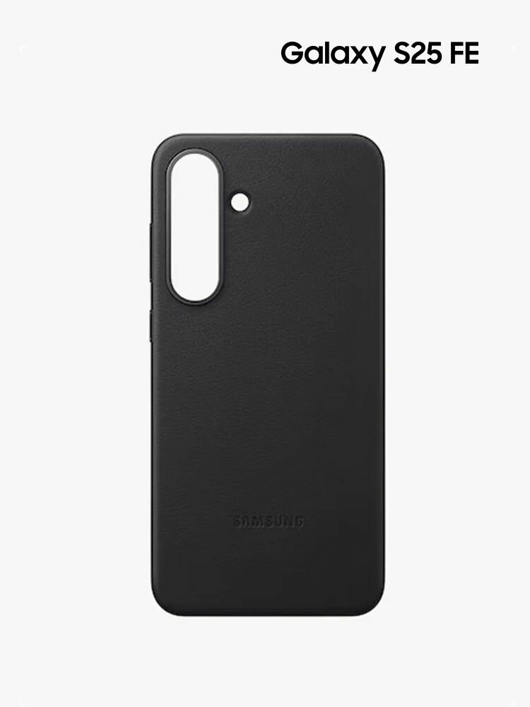 Чехол для Samsung Galaxy S25 FE, черный из экокожи