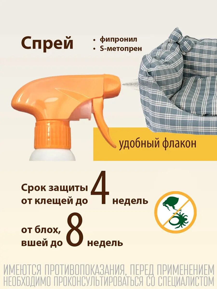 ИН-АП спрей от блох и клещей для собак для обработки шерсти, 150 мл — фото 1