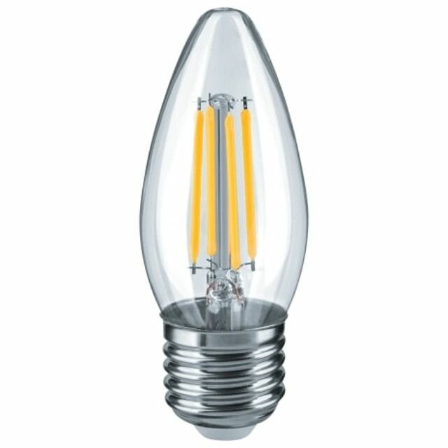 Лампа филаментная NAVIGATOR, 6 Вт, Е27, LED, 2700 К, Е27, 650 Лм, свеча