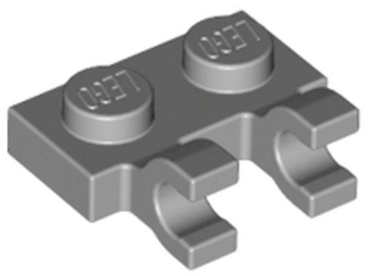 Деталь Lego 60470 Plate, Modified 1 x 2 with 2 U Clips (Horizontal Grip)