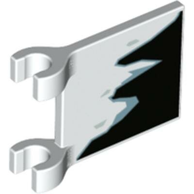 Деталь Lego 2335pb195 Flag 2 x 2 Square with Black with Sand Blue Edge Tattered Pattern on Both Sides