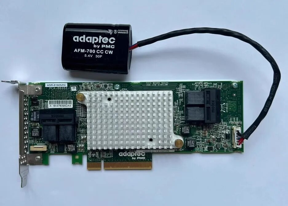 Адаптер ASR-81605ZQ Массивная Карта 1G Кэш RAID 12GB / S PCLe SAS SATA 16-портовый Адаптер С Батареей