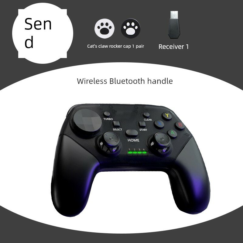 Беспроводной геймпад Bluetooth для ТВ/проектора — черный с вибрацией и быстрым огнем