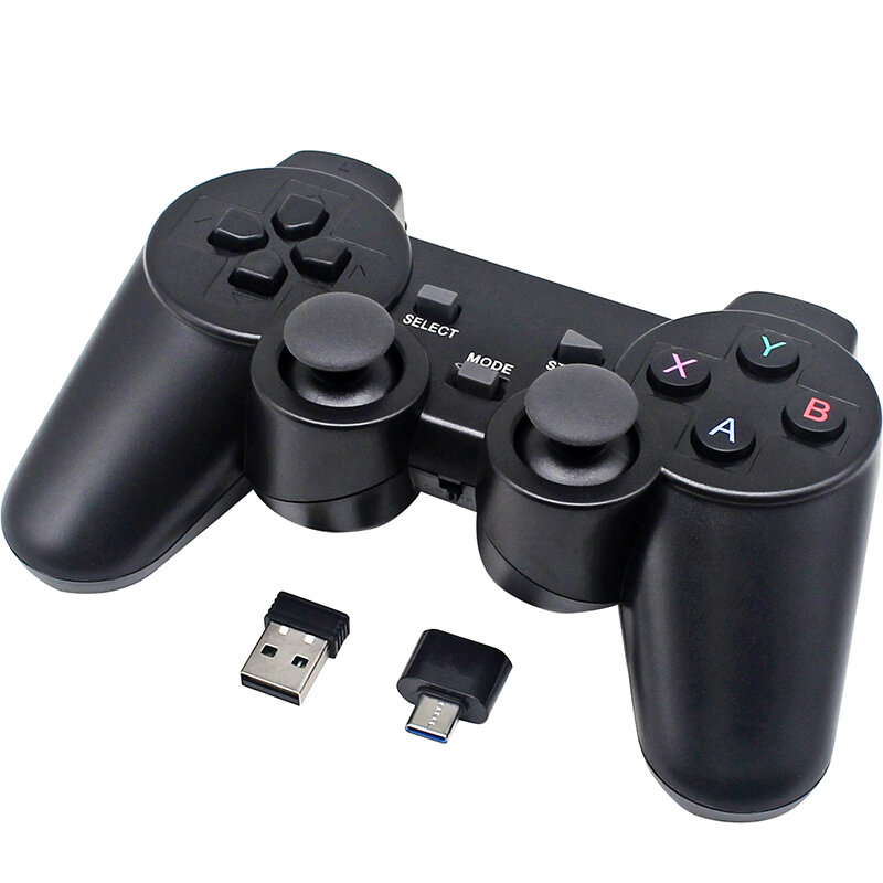 Беспроводной 2.4G USB-контроллер для игр с приемником и Type-C OTG адаптером для ПК, ТВ-бокса и Android-устройств