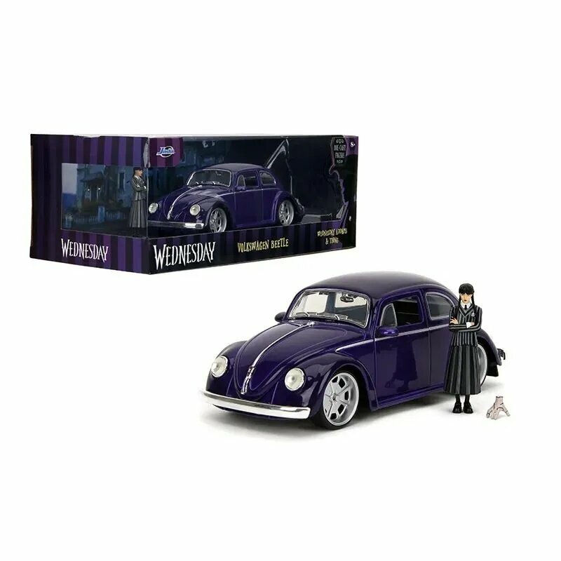 Машинка Jada Toys 1/24 Hollywood Rides Volkswagen Beetle & Wednesday Addams & Thing Figures