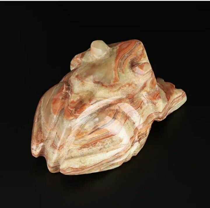 Лягушка из оникса сувенир 15 см