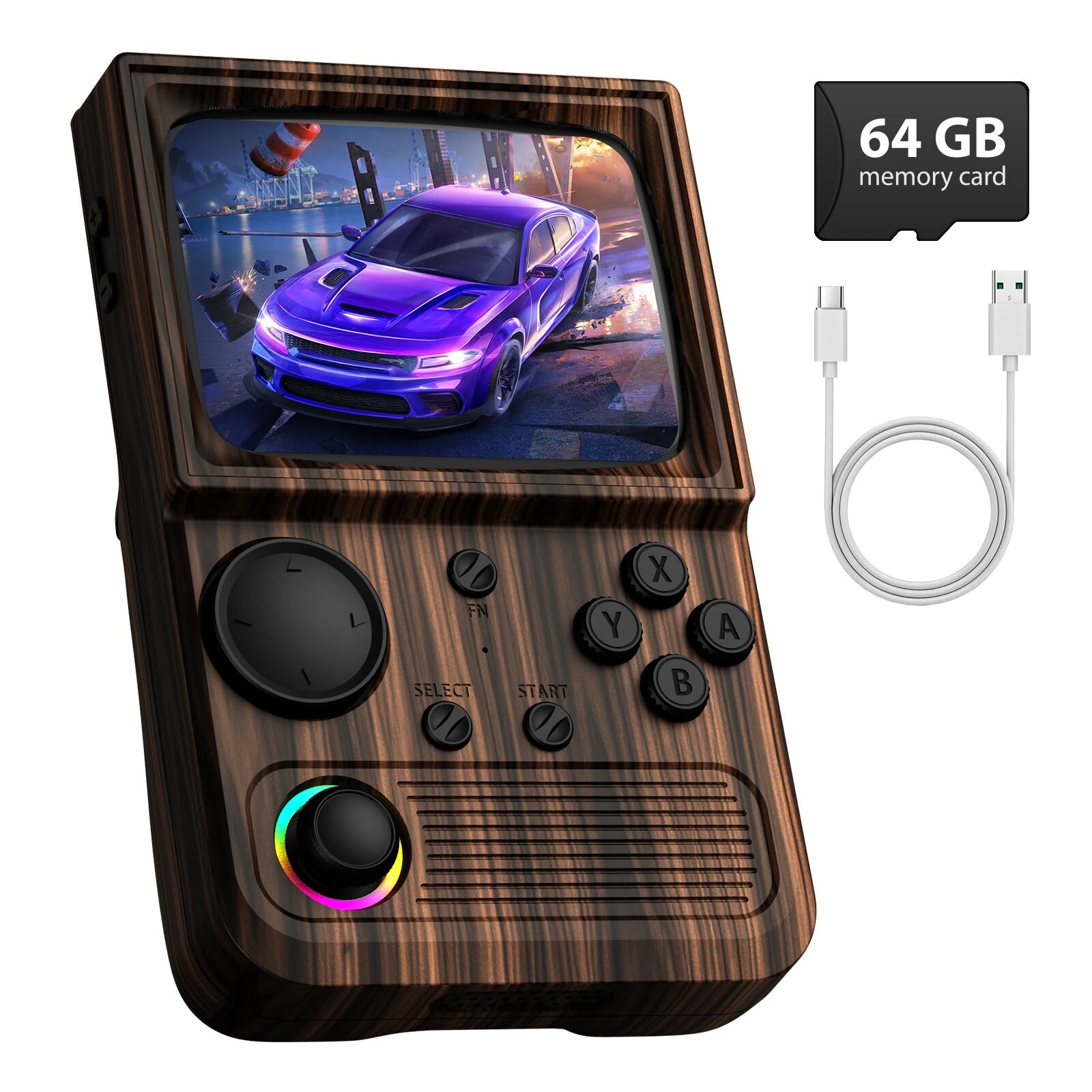 Портативная игровая консоль AISLPC R36T, 64GB, Коричневый