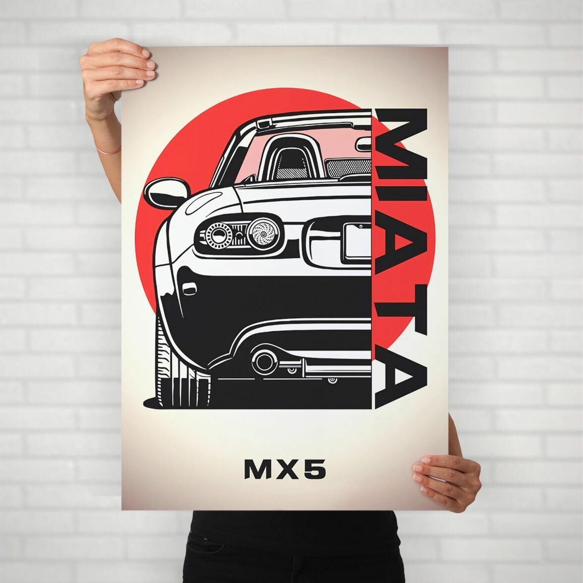 Плакат на стену для интерьера Культовые машины (Mazda MX 5 Miata 5) - Постер по легендарным и классическим ретро автомобилям формата А2 (42x60 см)