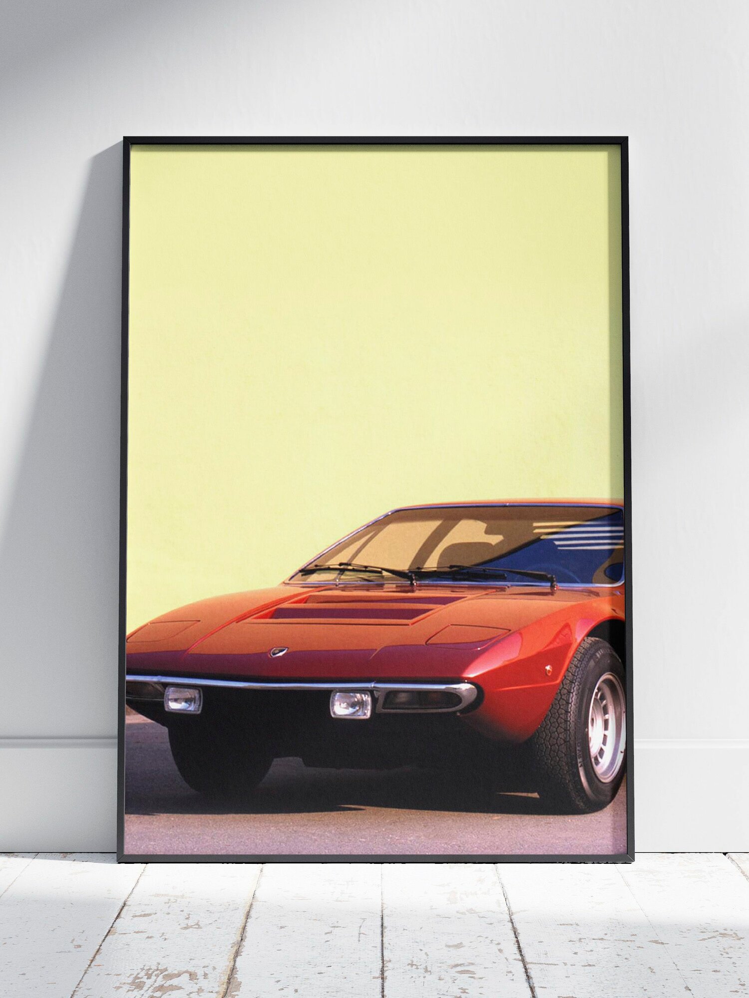 Плакат на стену для интерьера Легенды Авто (Ламборгини Урако - Lamborghini Urraco 2) - Постер по машине формата A4 (21x30 см)
