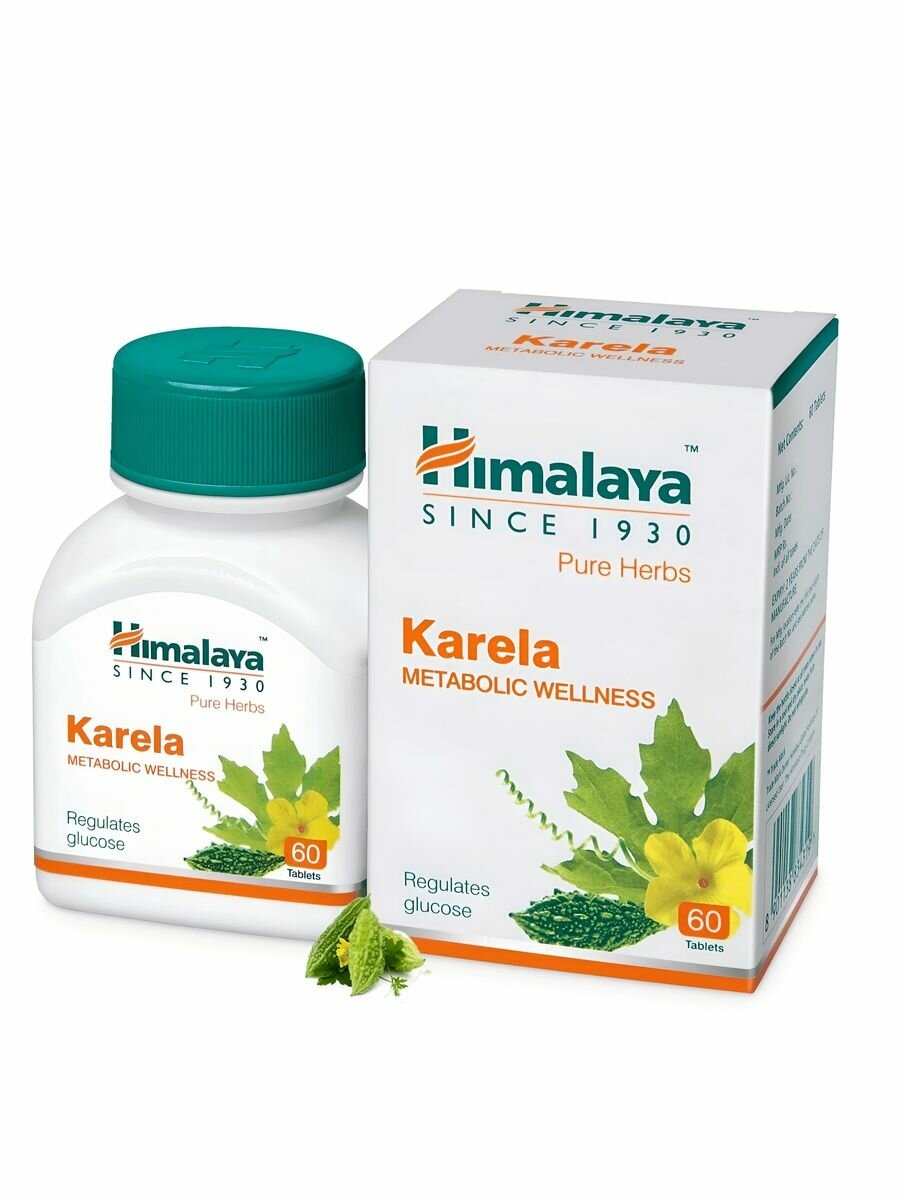 Карела (Karela Himalaya Herbals), для контроля сахара в крови, 60 таб.