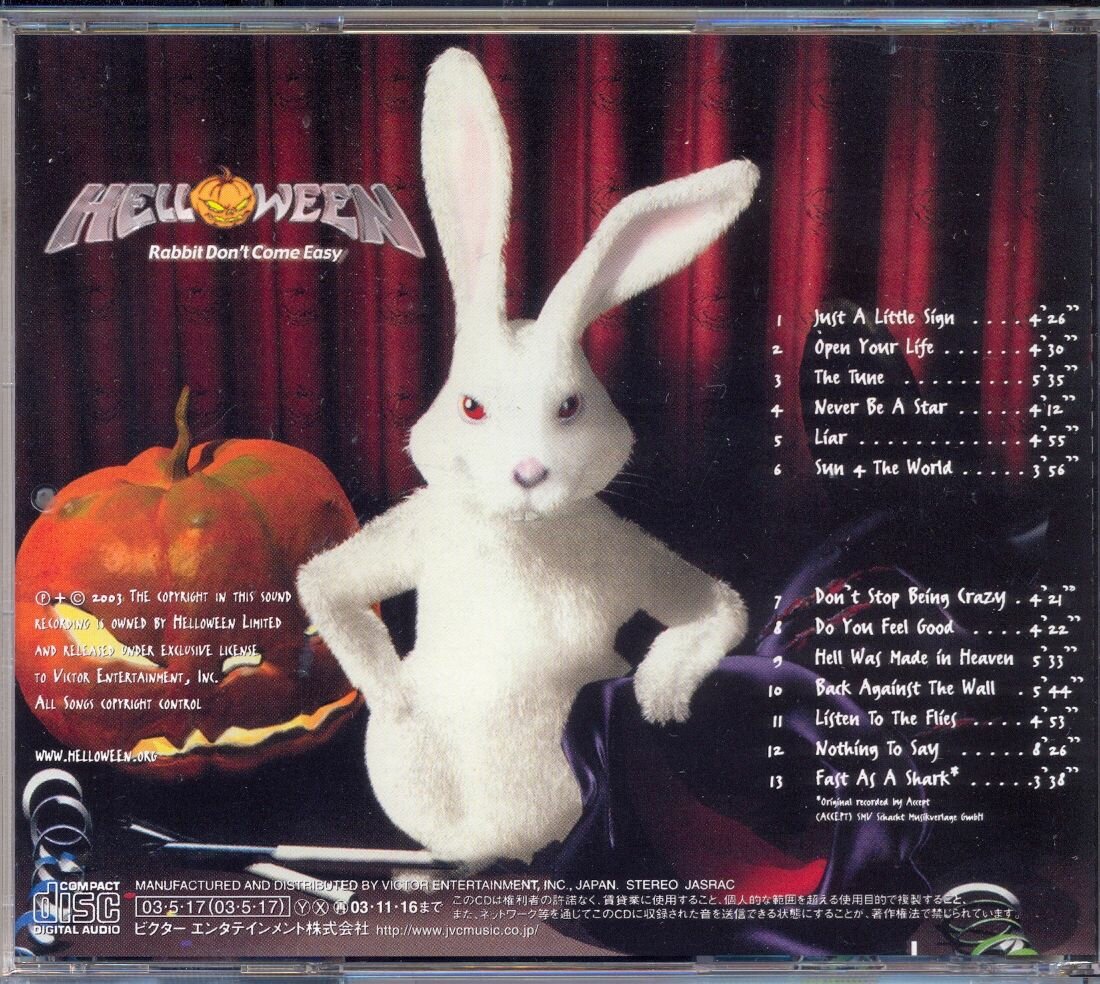 HELLOWEEN - Rabbit Don't Come Easy 2000 г. Компакт диск — фото 1