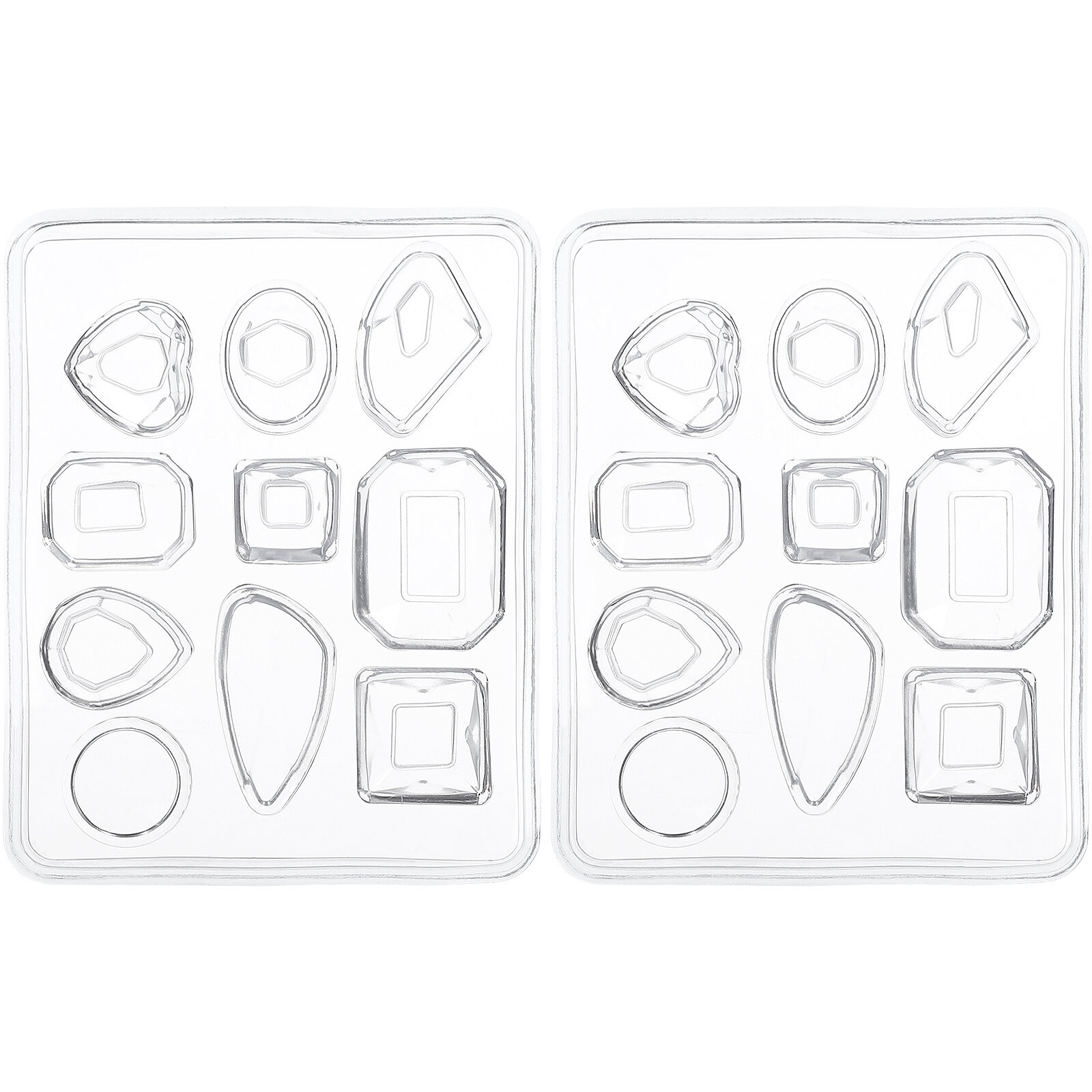 Серьги из эпоксидной смолы с кристаллами, изготовленные своими руками, с подвеской из небольшого ограненного драгоценного камня (форма A144 для драгоценных камней), 2 шт.