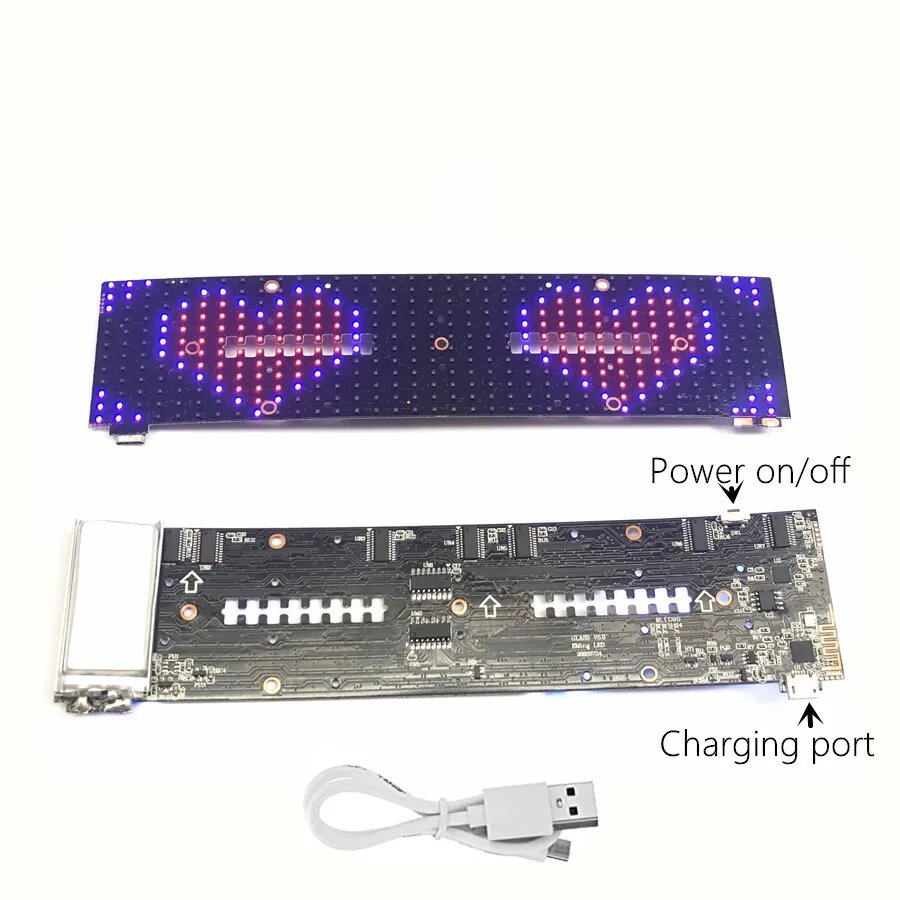 Белая LED маска с 1pcs led board, программируемая