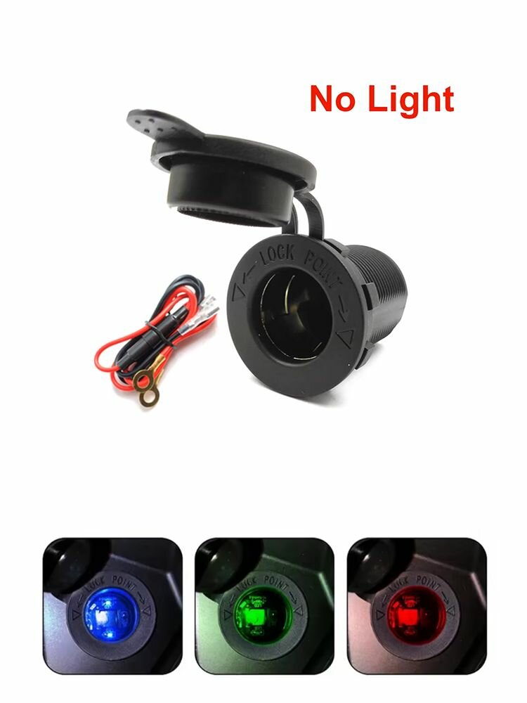 12V/24V автомобильный зарядный разъем для прикуривателя — водонепроницаемый LED, для авто, мото, лодки, трактора