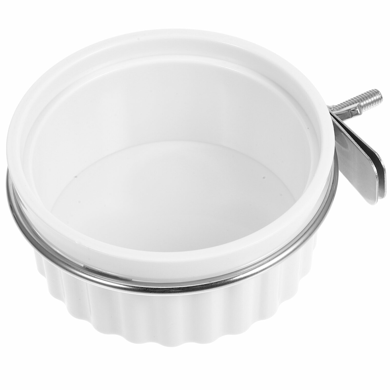 Белая Круглая Кормушка Для Попугаев И Волнистых Попугайчиков, Износостойкая, 1 Шт