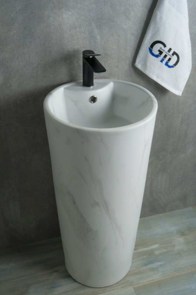 Раковина Gid Nb131ws 81111 накладная под камень матовый 40x40x84