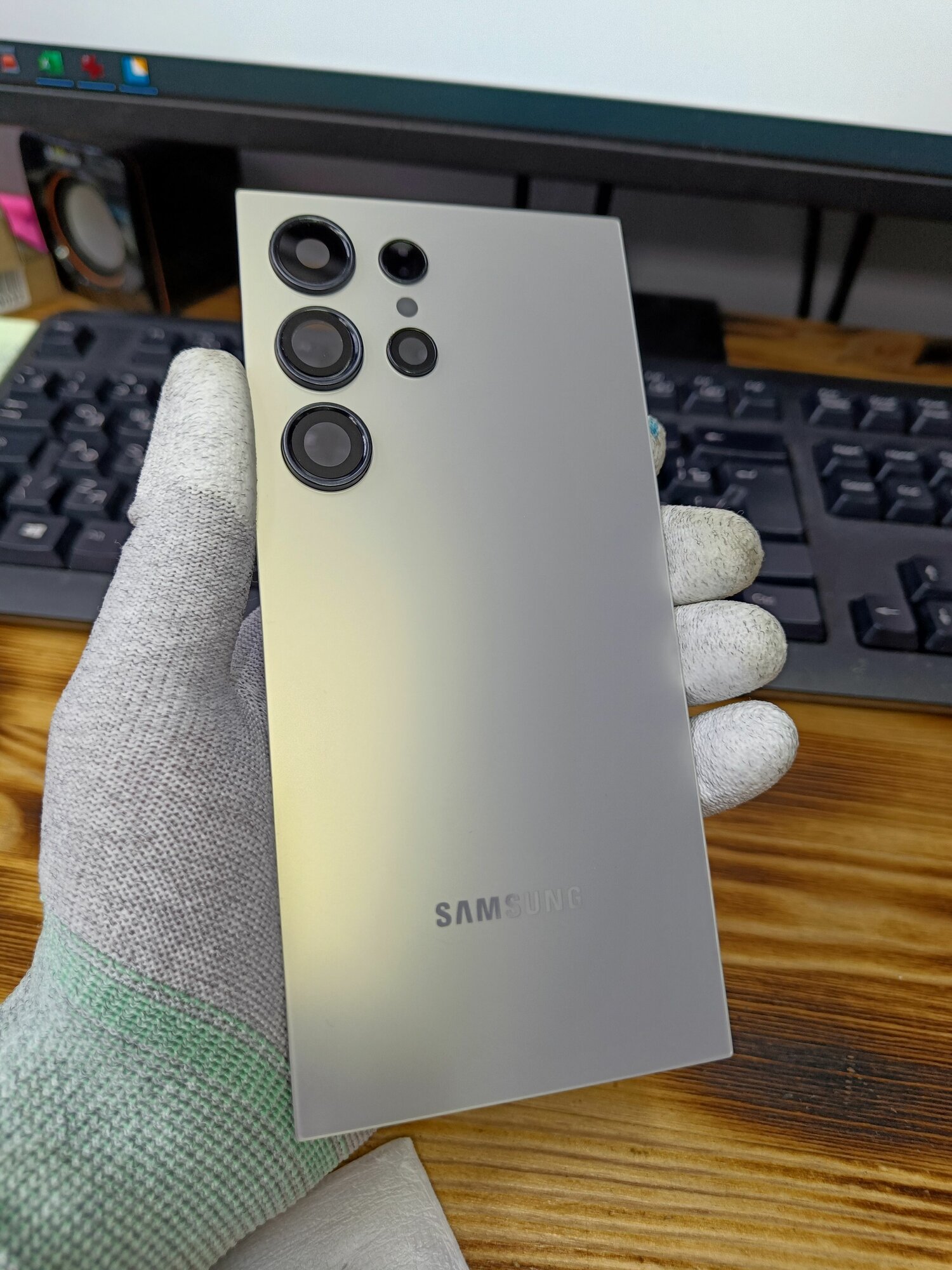 Задняя крышка/стекло для Samsung Galaxy S24 Ultra (S928F) в сборе со стеклом камеры - Серый
