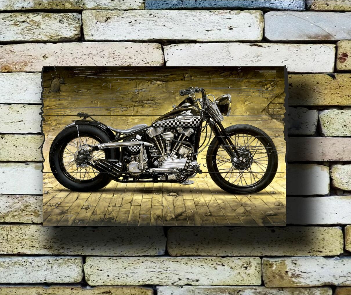 Картина на досках "Харлей Дэвидсон. Harley Davidson 21"