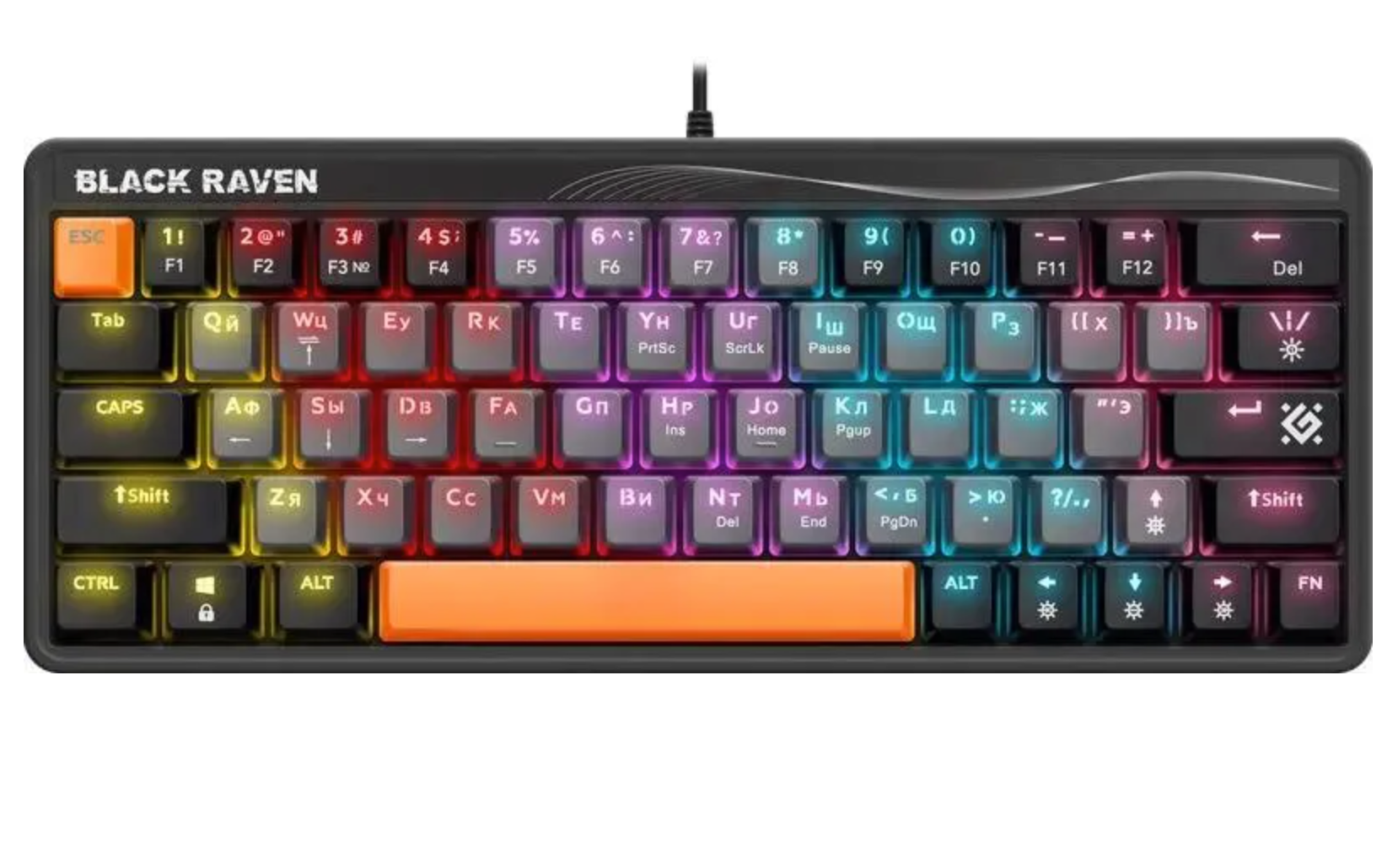 Клавиатура Defender Black Raven GK-417, проводная, USB, механическая, черный
