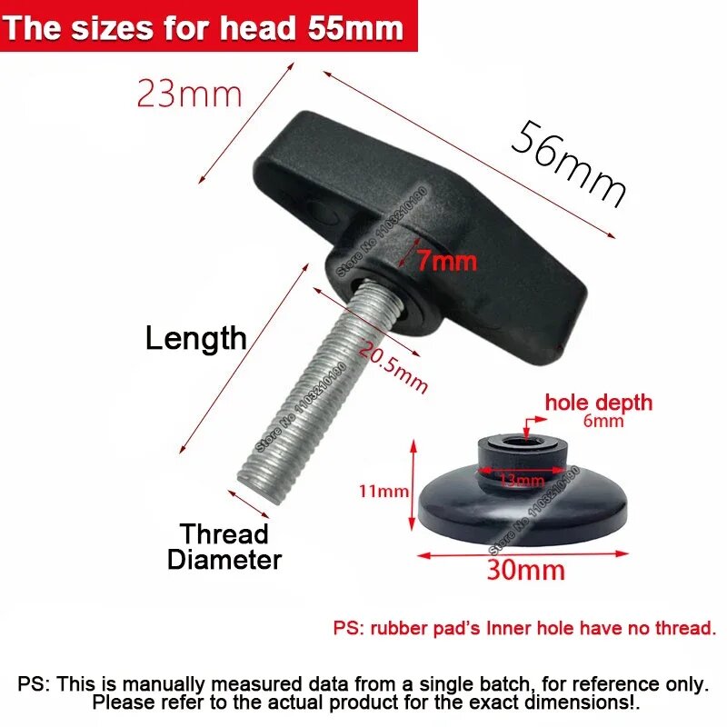 Т-образный винт M10x35mm, ручка 55mm, 1 шт