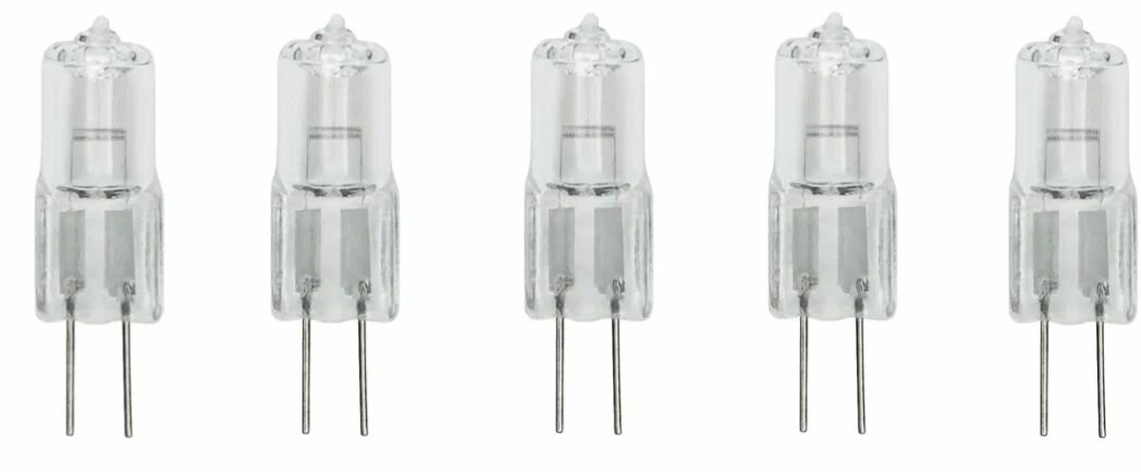 5 ламп (набор) JC G4 12V 20W галогеновая капсульная лампочка Uniel прозрачная