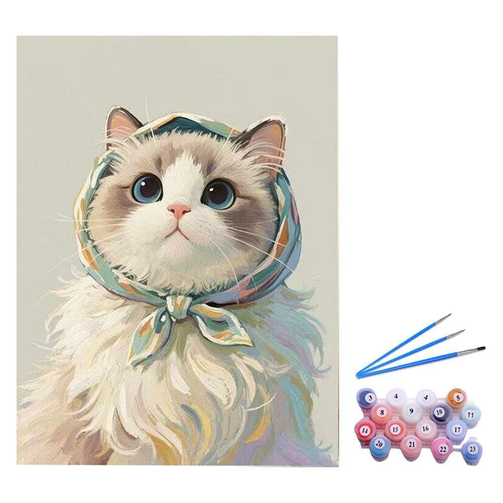 Цифровая масляная живопись серии Cute kitten - украшение масляной живописи