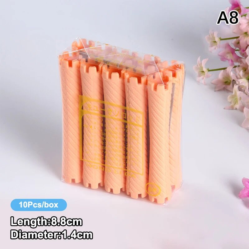Бигуди спиральные A8, 10 шт, 8.8 см, 1.4 см