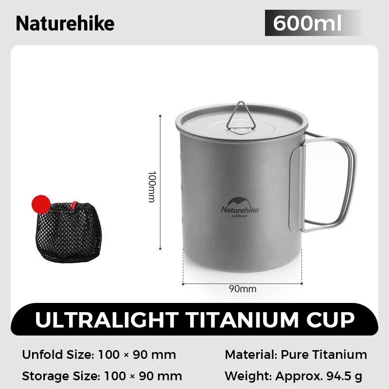 Naturehike титановая чашка 600мл