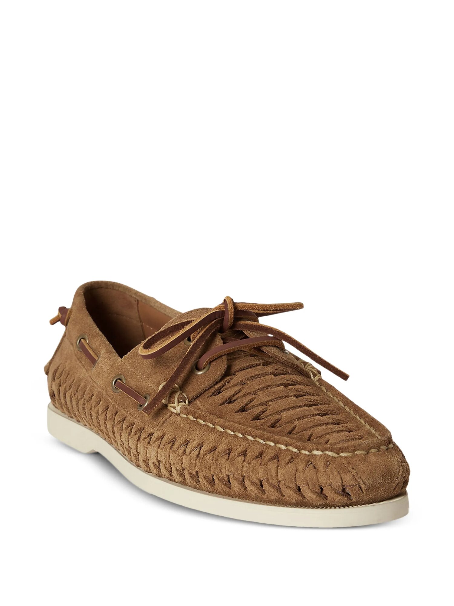 Лоферы Polo Ralph Lauren Woven leather loafers, размер 8, brown — фото 1