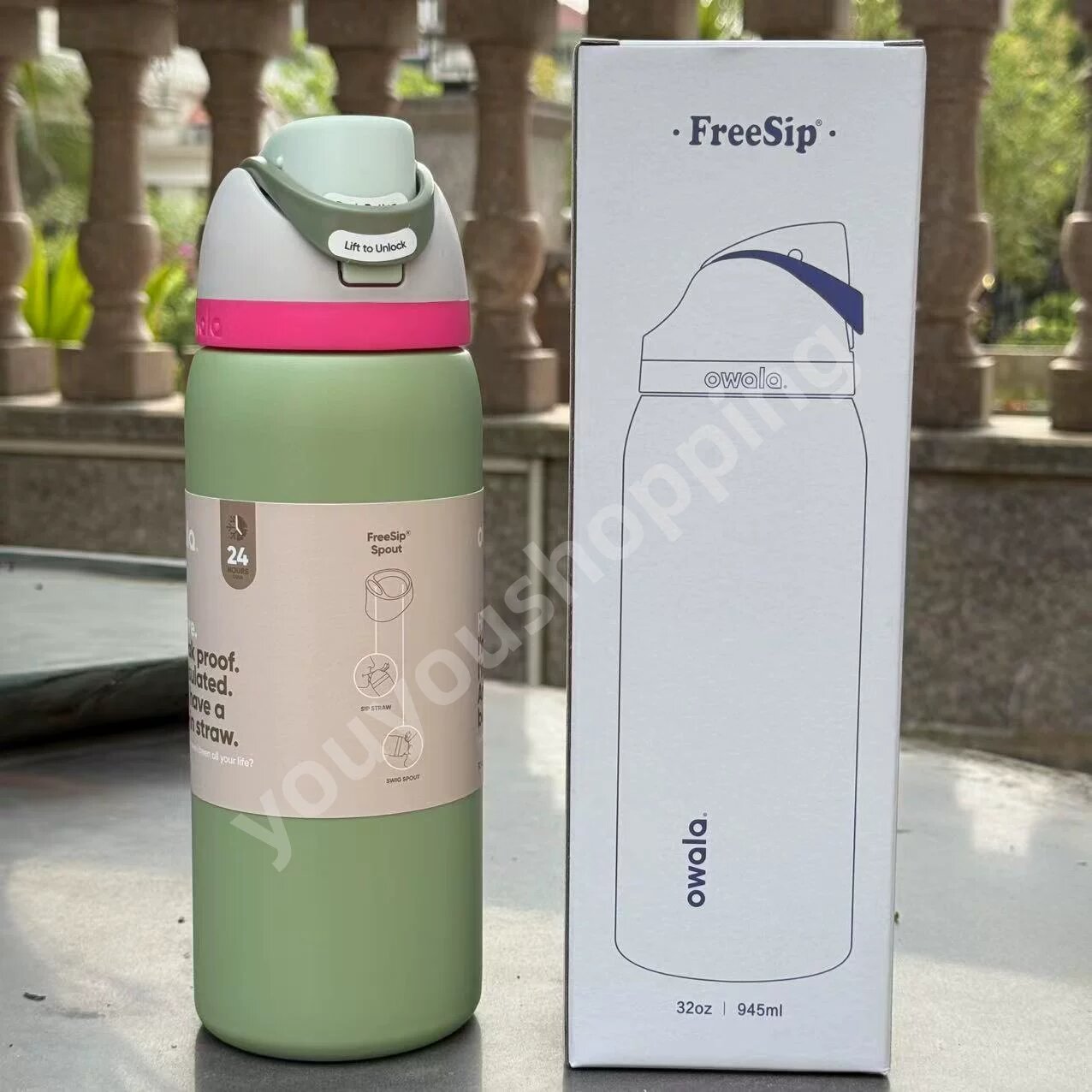 Owala FreeSip 40oz термос с трубочкой из нержавеющей стали - Сейг для естественной эстетики