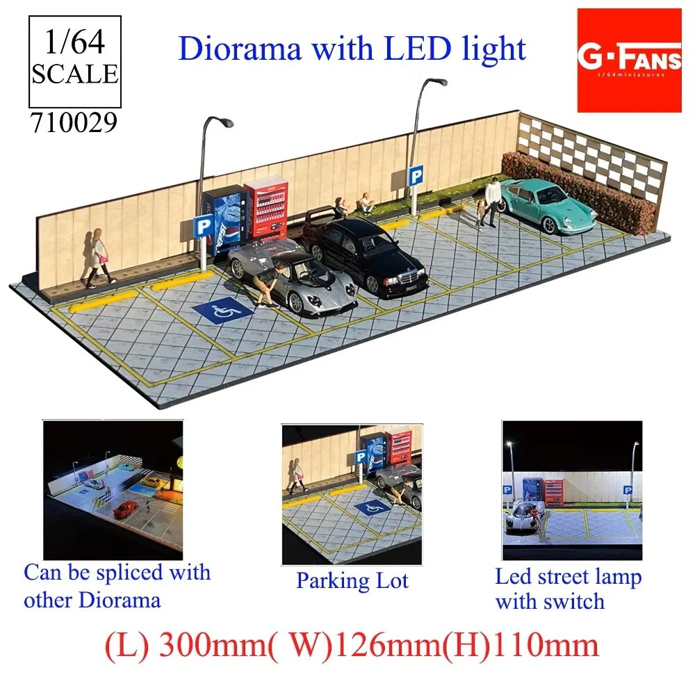 GFans Диорама парковки с LED подсветкой 1:64, 710029