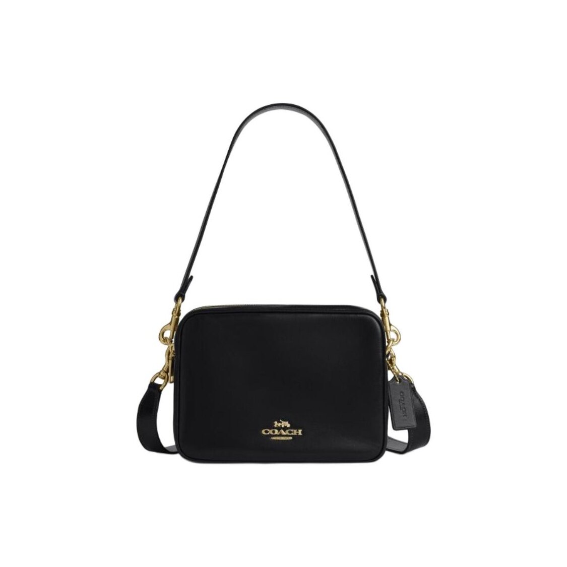 Сумка Coach, фактура матовая, черный — фото 1