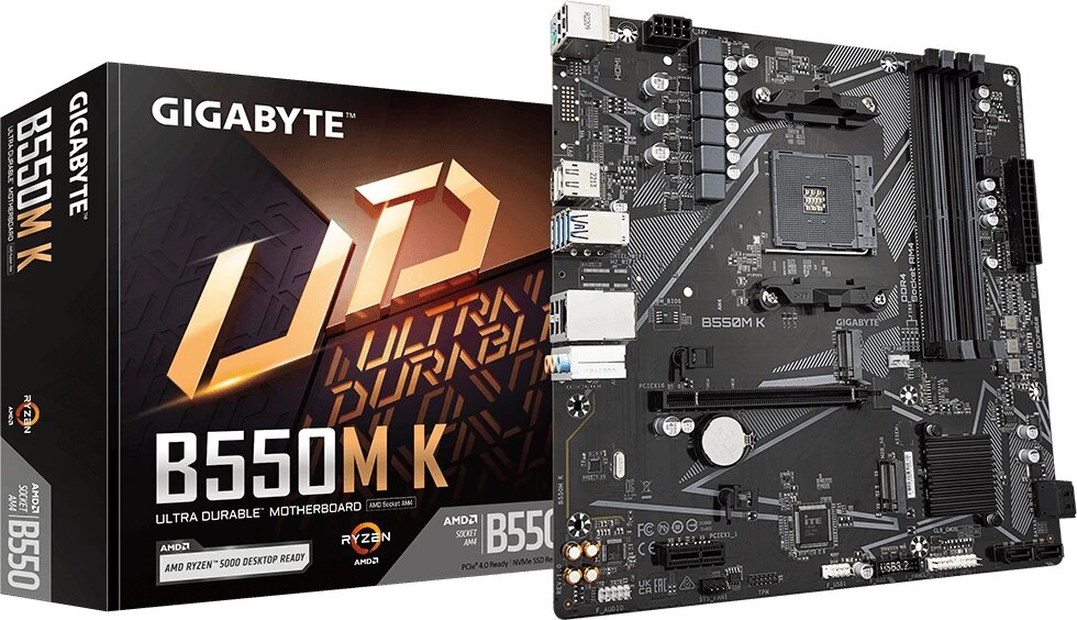 Материнская плата Gigabyte B550M-K Socket AM4, оригинал, гарантия 1 год