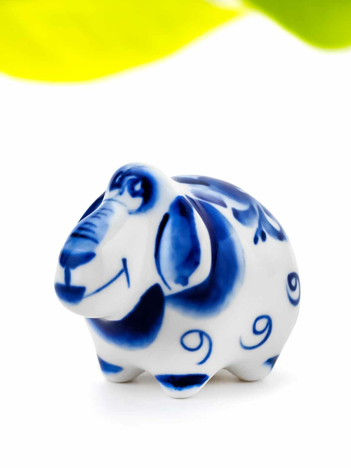 Фигурка коллекционная - Овечка, Гжель, Фарфор, 4,5 см