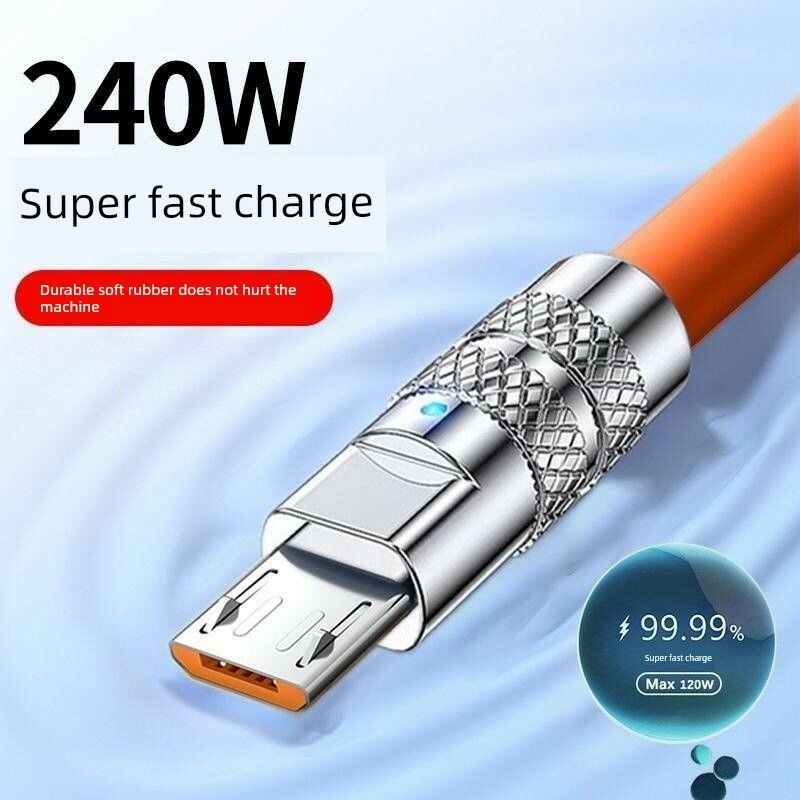 USB-кабель-удлинитель для Android с поворотным шарниром, кабель для передачи данных Type-C с подсветкой, кабель для